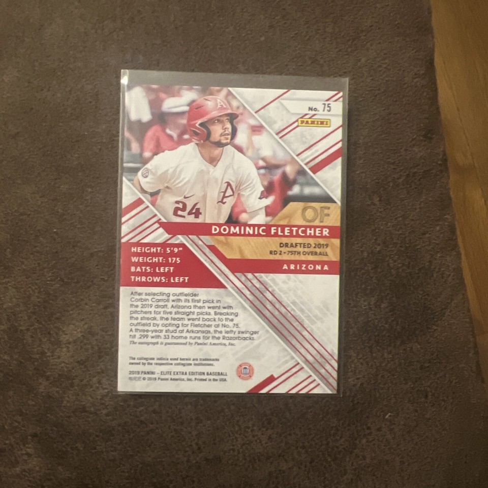 2019 Elite Extra Edition Dominic Fletcher Auto RC #d 1/10 Arizona ...