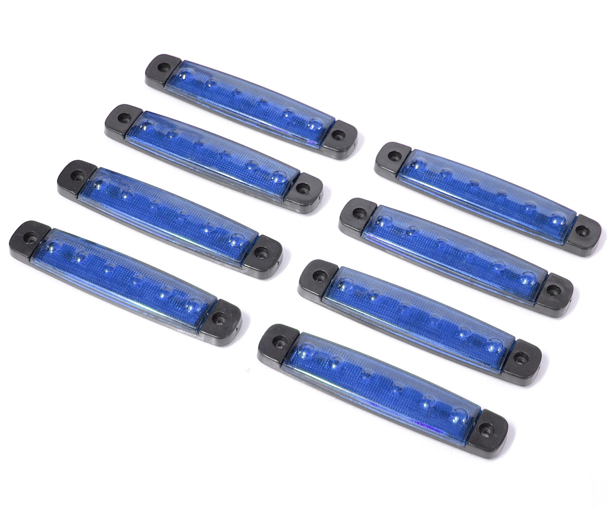8x Blue 6 LED Side Marker Indicator Lights Lamps 24V For Scania Daf Man ...
