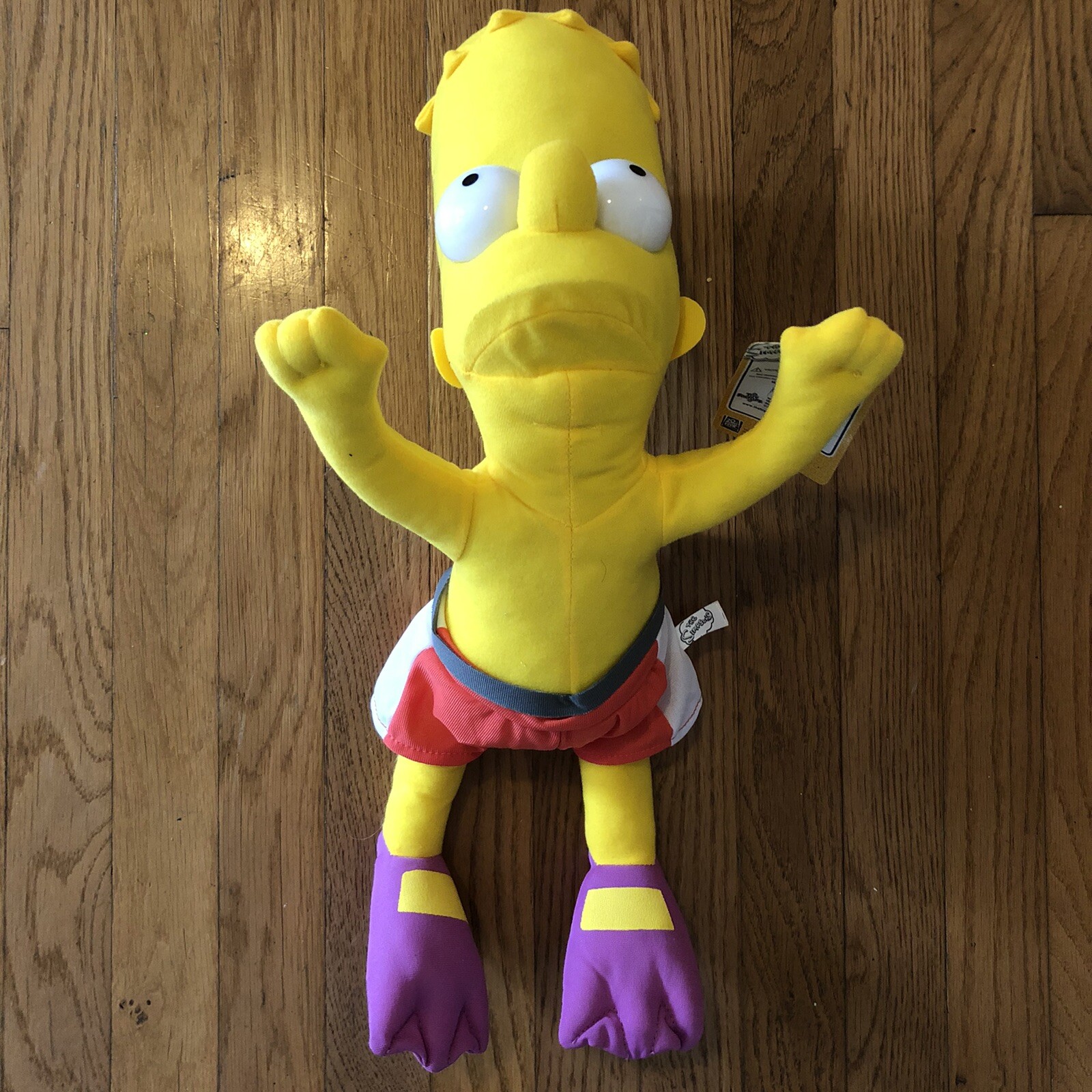 THE SIMPSONS BART The Shark Swimming 18" Plush Stuffed Toy Factory Doll ...