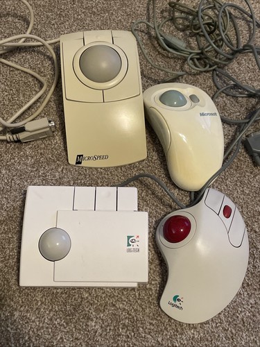 Lot Of 4 Logitech TrackMan Mouse Microsoft Intellimouse Microspeed Pc ...