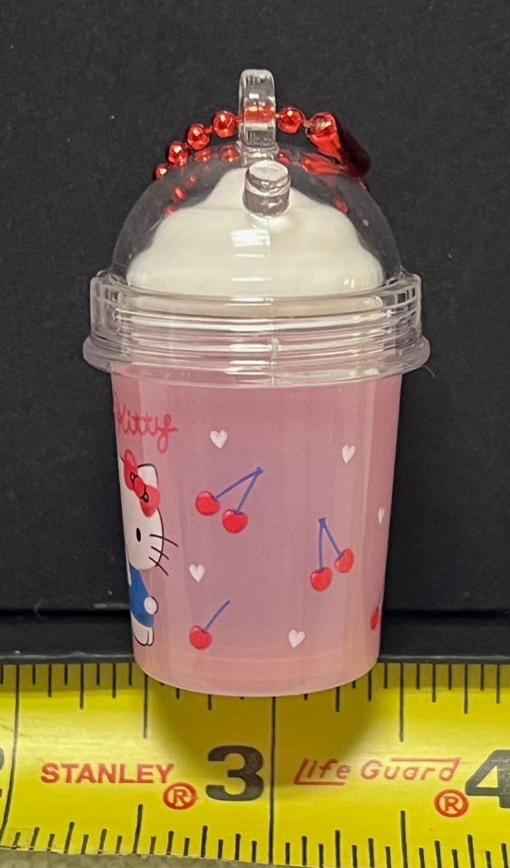 Sanrio Hello Kitty Pink Frappe Drink Screw Top Compartment 2" Keychain ...