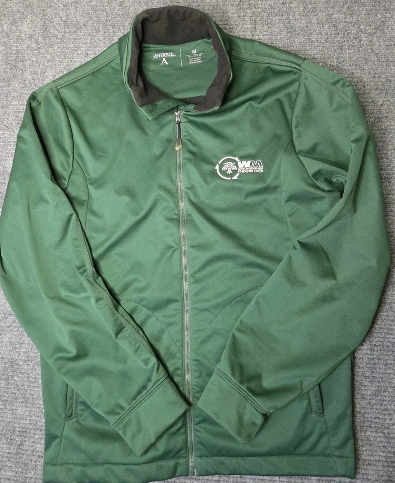 Waste Management Open Jacket Antigua Full Zip Pockets Green Men Large ...