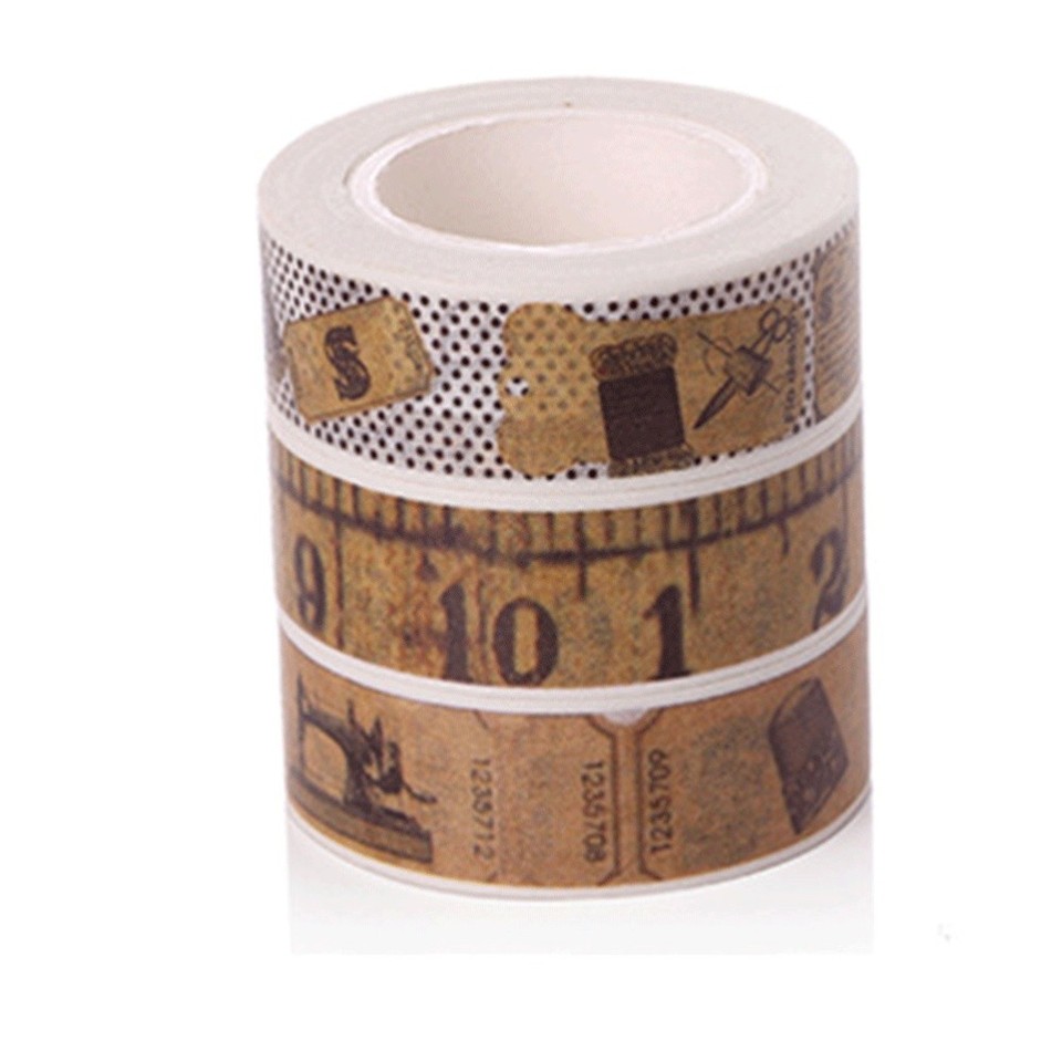 3pcs Vintage Paper Tapes Tearing DIY Craft Decorative Tape Creative ...