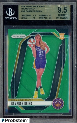 2024 Panini Prizm WNBA #143 Cameron Brinks Green Rookie RC BGS 9.5 Gem ...