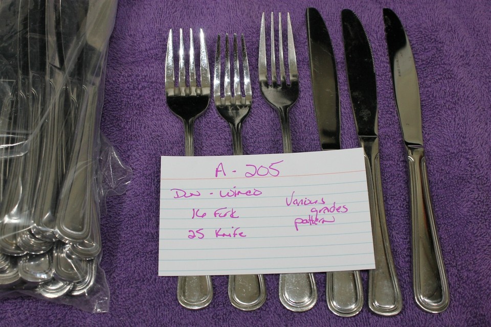 Lot 16 Forks 25 Knives Don-Winco Rounded & Squared Handles Stainless ...