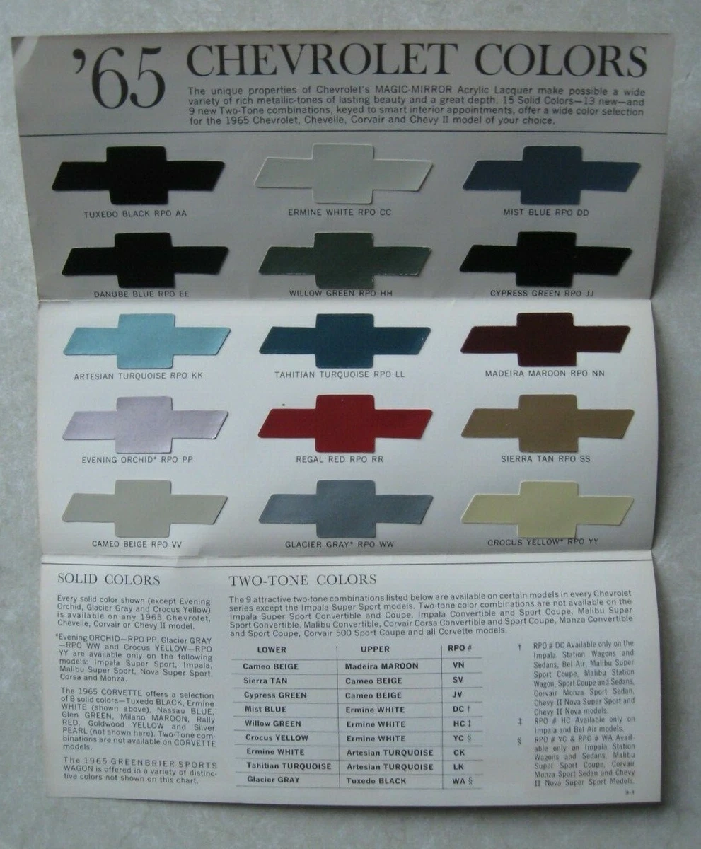 1965 Gm Interior Colors