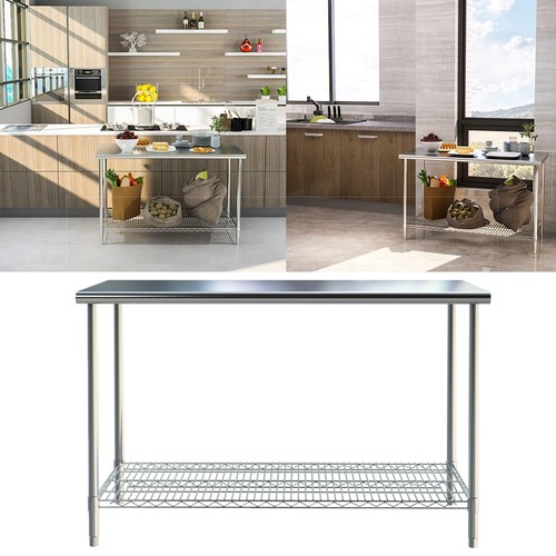 2-6ft Long Food Prep Work Table Bench Restaurant Warehouse Utility Work ...