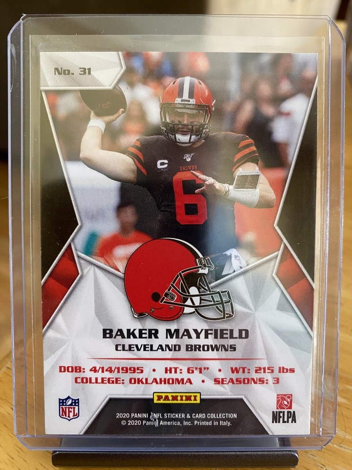 Baker Mayfield 2020 Panini Sticker & Card #89/299 Blue Foil Browns Card ...
