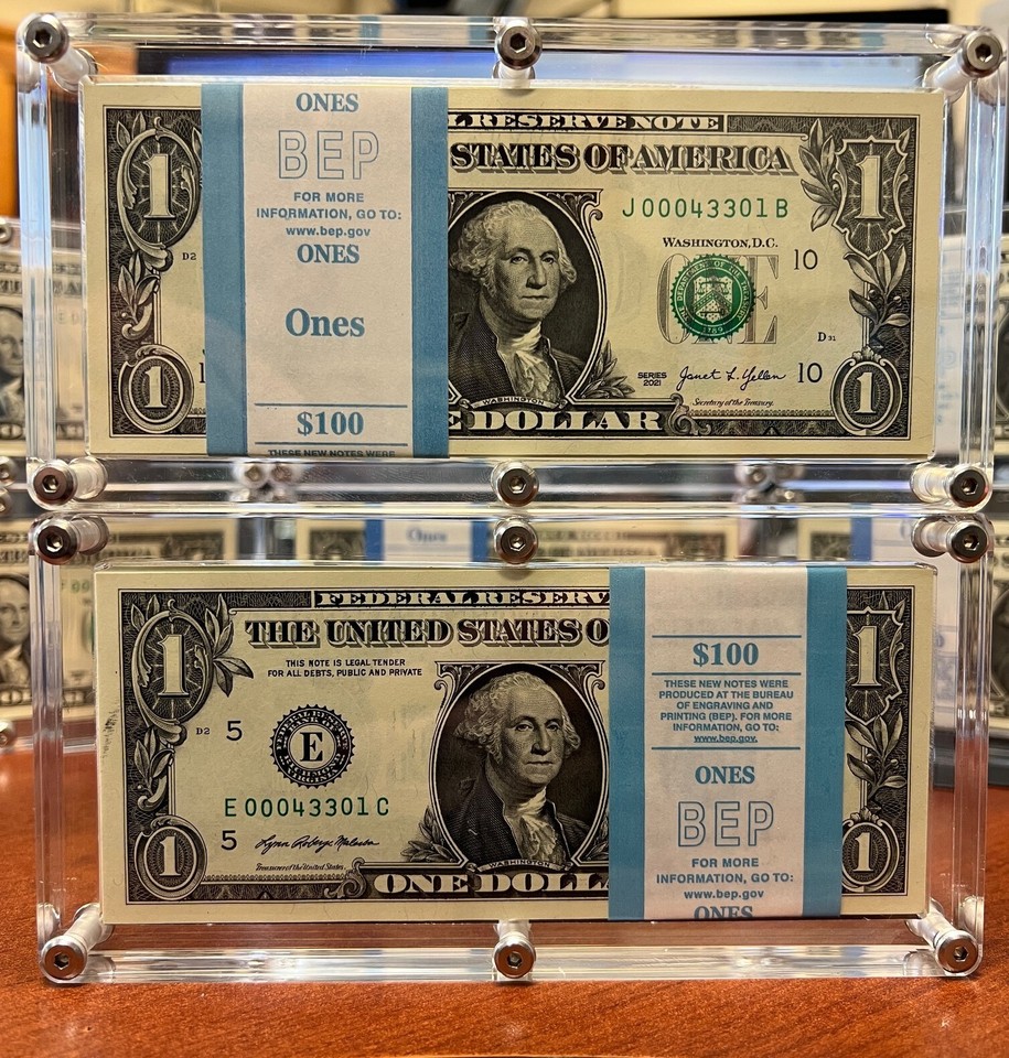 10 Acrylic 100 Bank Note Frame Plastic Money Holder Currency Display ...