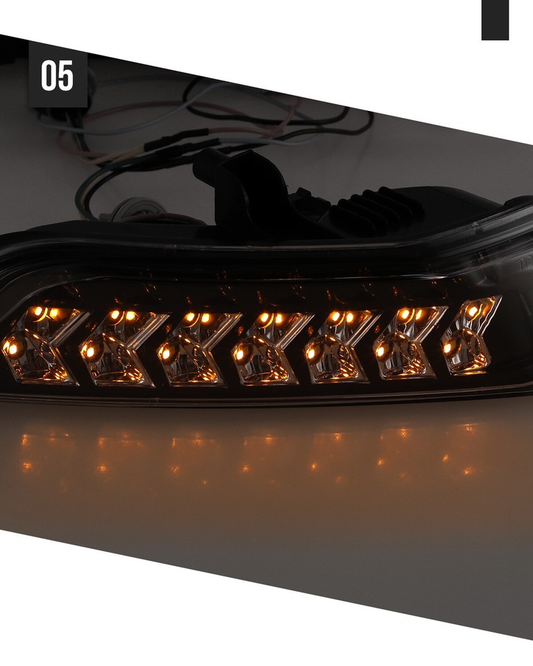 For 15-17 Ford Mustang LED Sequential Turn Signals DRL Dynamic Turning ...