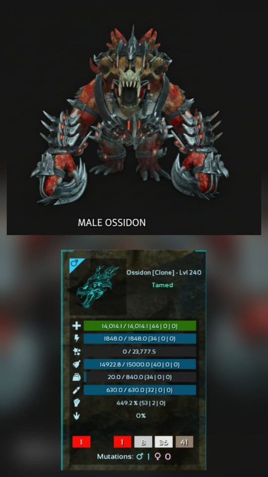 Ossidon Lost Colony 44Hp 55Melee clone Ark ascended Pve official-Asa PC ...