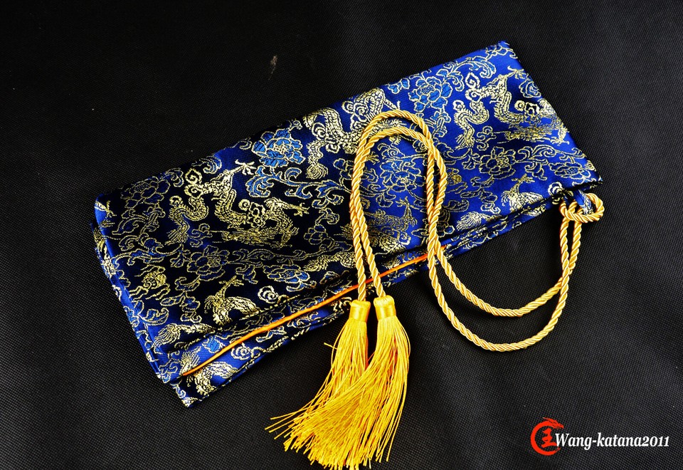 50" Blue Dragon Silk Sword Protect Bag for Japanese Samurai Katana ...