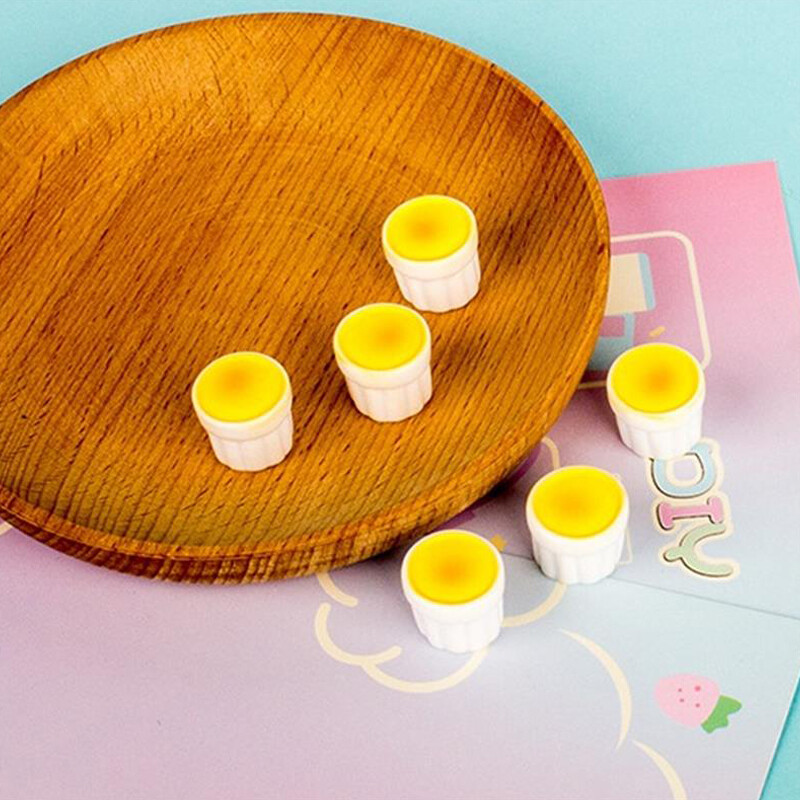 2PCS/Bag Dollhouse Toy Pudding Cup Simulation Food Model Ornaments DIY ...