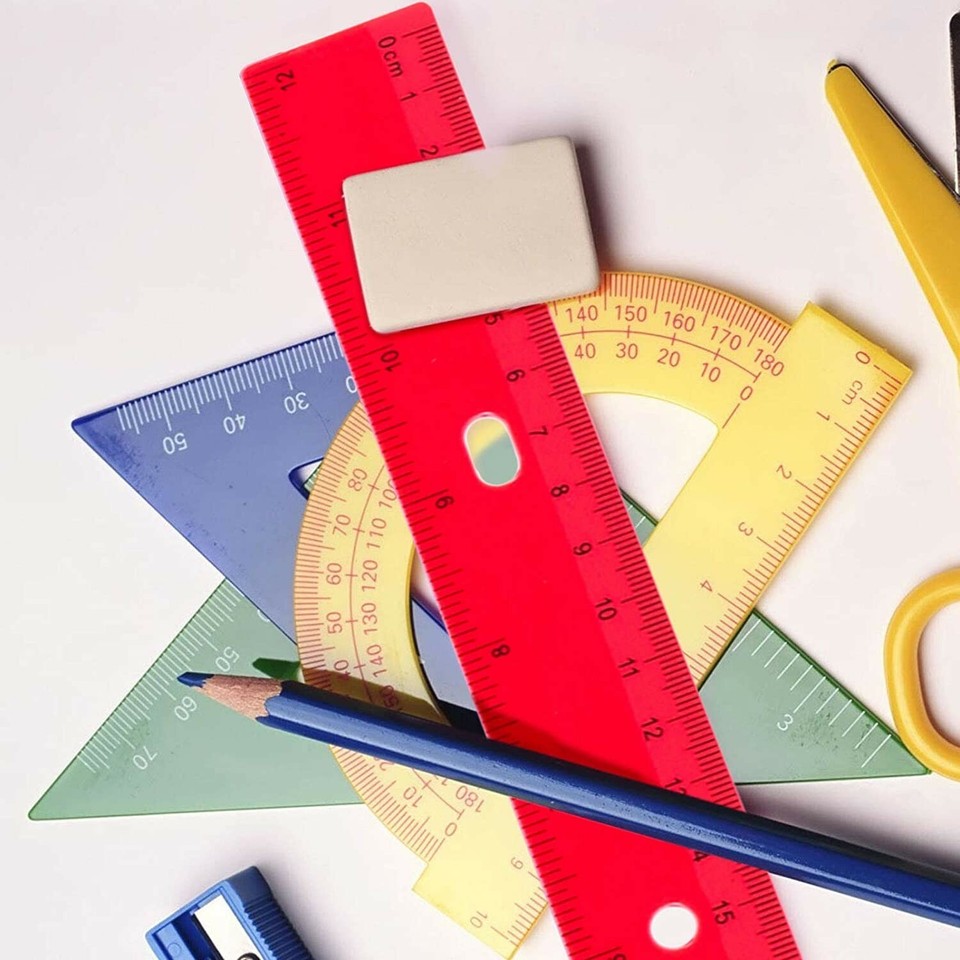 12 Pack of Plastic Rulers with 3 Ring Binder Holes Assorted Colors | eBay