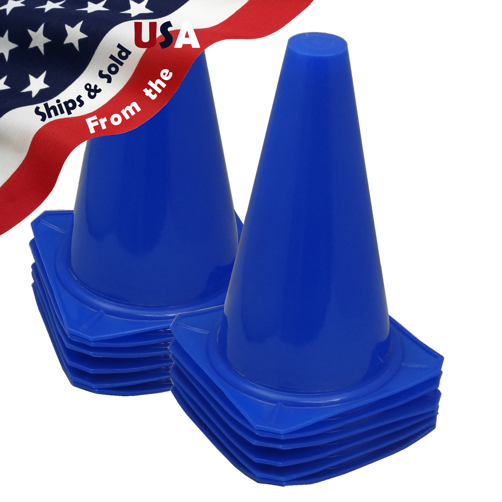 9" Tall BLUE CONES Sports Training Safety Cone Qty 12 | eBay