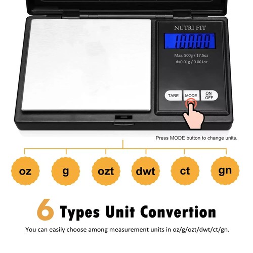 Gram Scale Digital Scale 0.01G Accuracy, 500G Small Pocket Scale ...