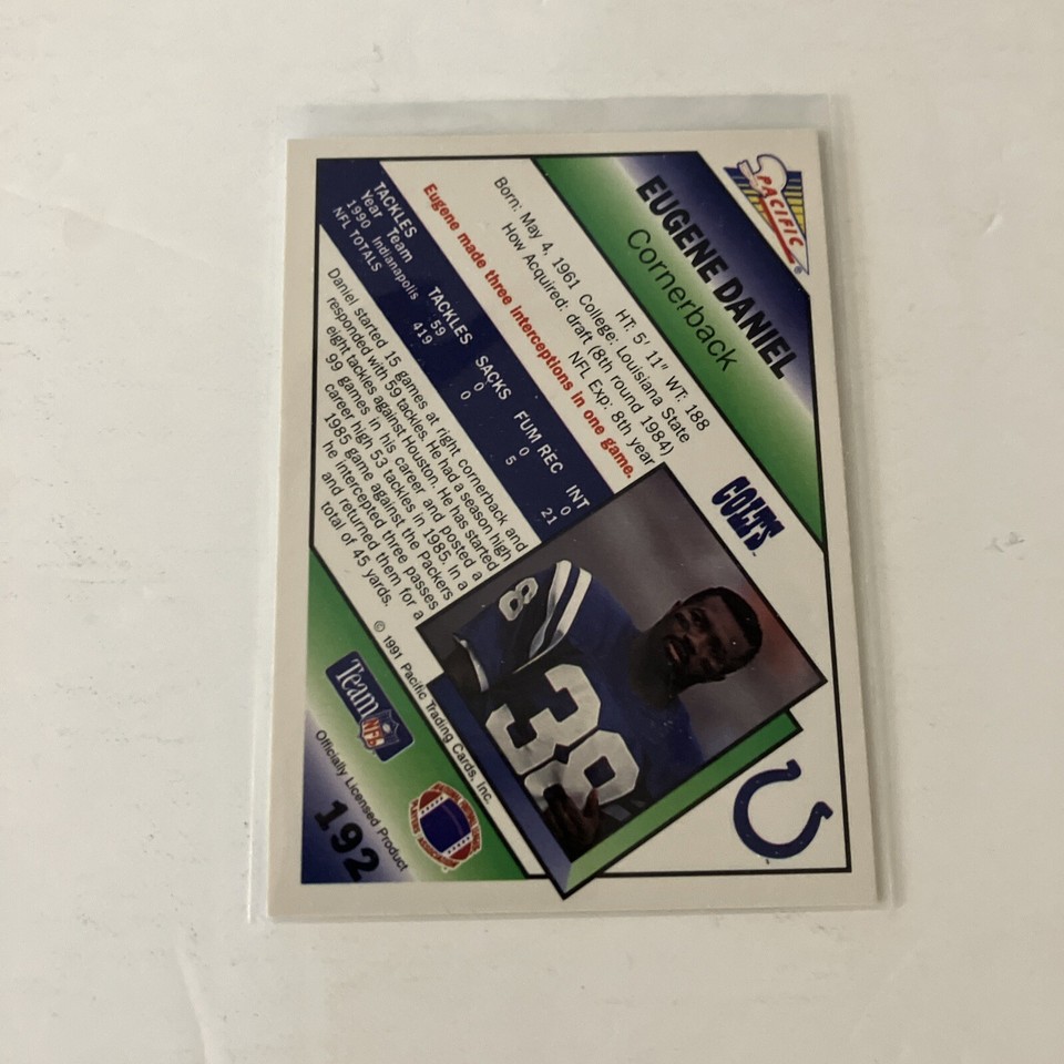 1991 Pacific Football Eugene Daniel #192 Indianapolis Colts | eBay