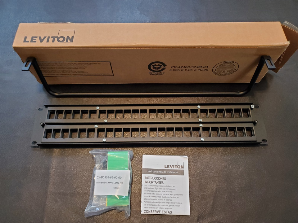 LEVITON FLAT QUICKPORT PATCH PANEL UNLOADED 48 PORT 2U BLACK | eBay