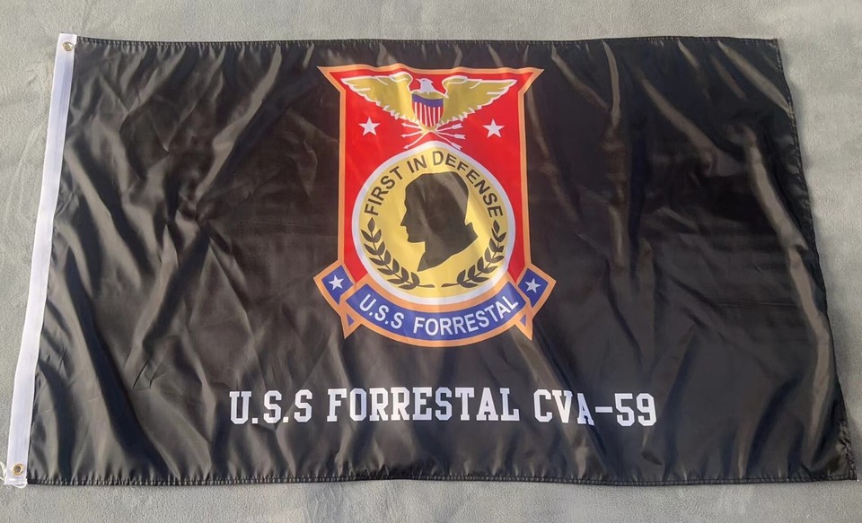 USN U.S.S Forrestal CVA-59 CV-59 AVT-59 3x5 ft Single-Sided Flag Banner ...