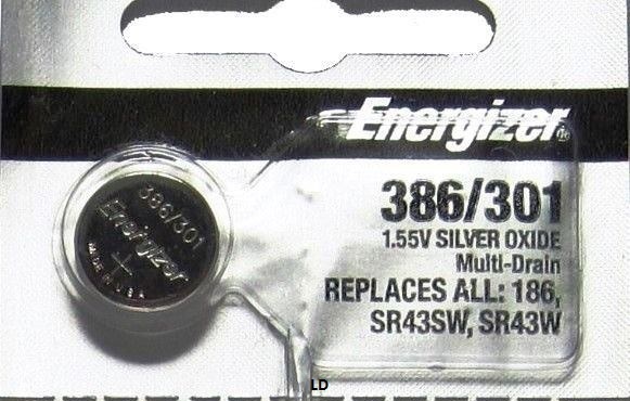 ENERGIZER 386/301 SR43SW SR43W (2 Piece) BATTERY NEW SEALED Authorize ...