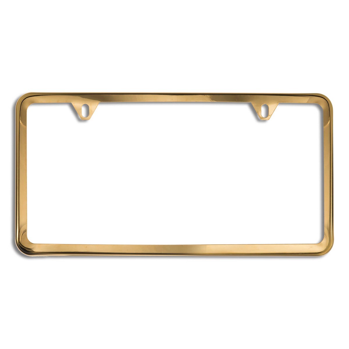 2 Hole Powder Coated Gold Stainless Steel License Plate Frame Slim ...