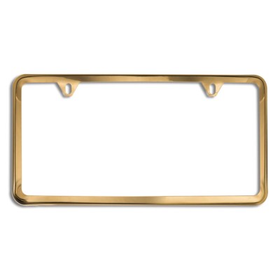 2 Hole Powder Coated Gold Stainless Steel License Plate Frame Slim ...