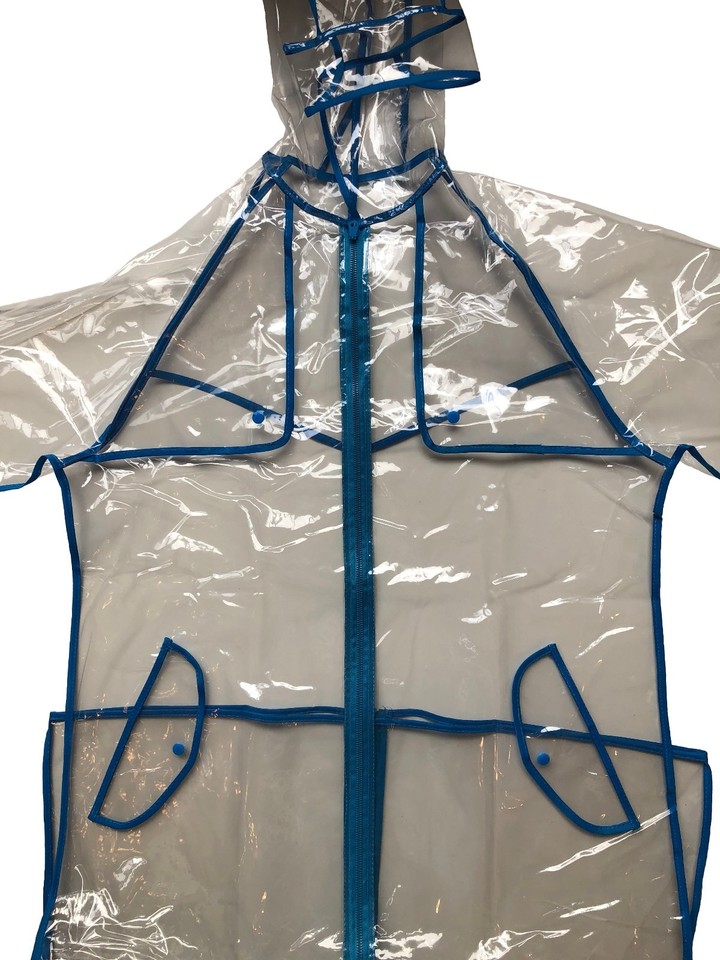 Transparent EVA Women’s Raincoat Waterproof Runway style with zipper ...