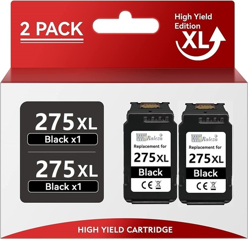 2 PK PG-275 xl Black Ink Cartridges for Canon Pixma TS3522 TR4720 ...