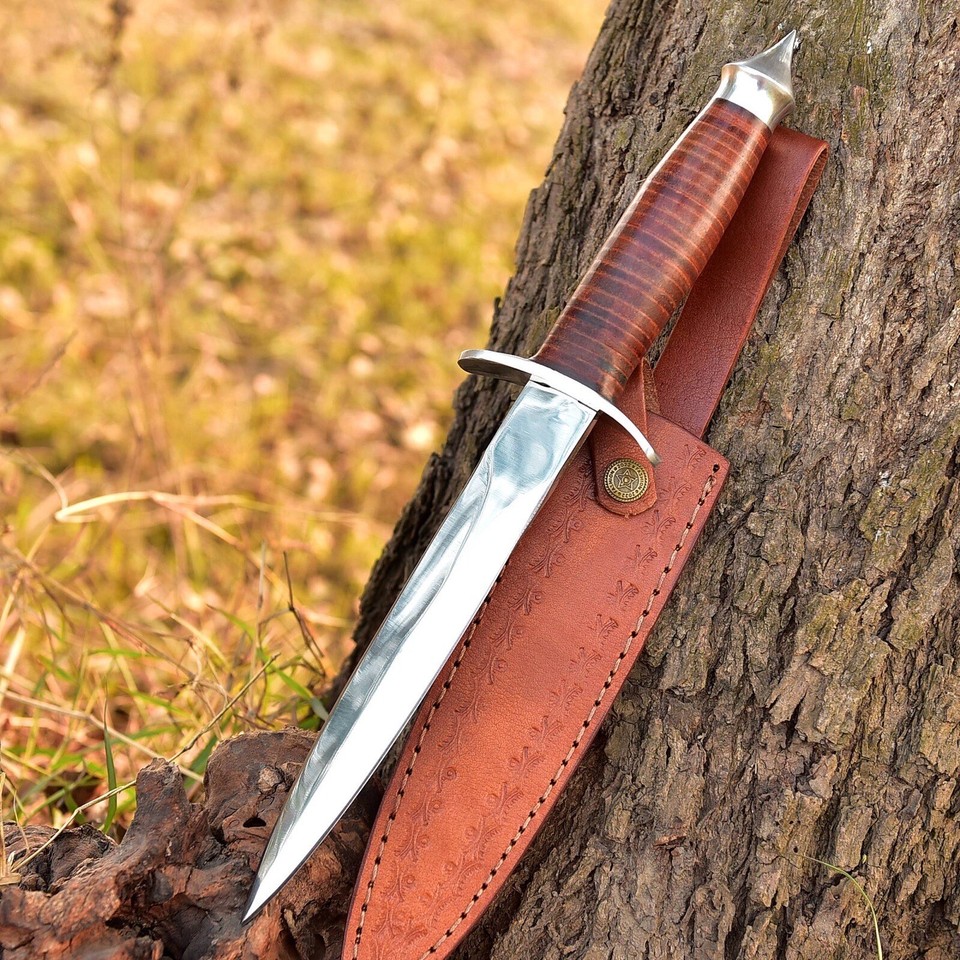 Vintage WW2 Double-Edged V42 US Military Stacked Leather Stiletto ...