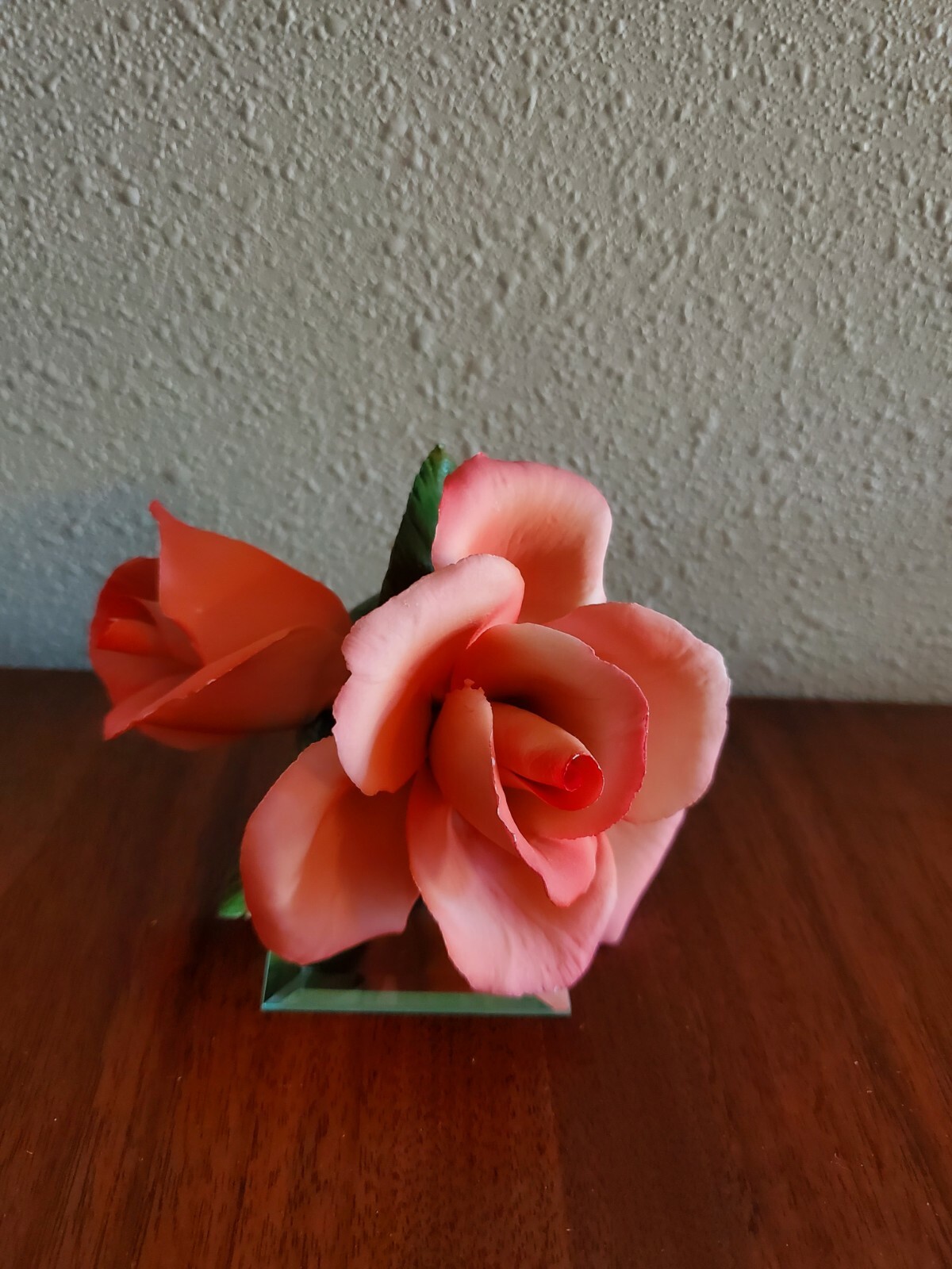 NAPOLEON Pink Roses Authentic Capodimonte (Italy) Floral Porcelain ...