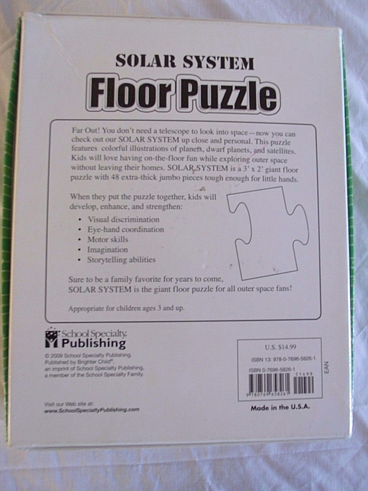 Giant SOLAR SYSTEM Floor Puzzle 3X2 Interactive Learning 48 Pc School ...