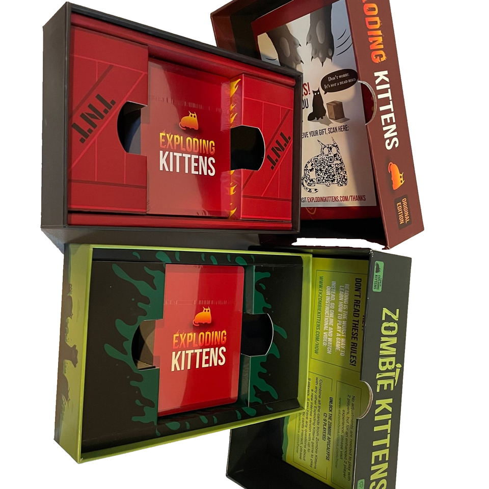Exploding Kittens + Zombie Kittens Card Game Lot Sealed | eBay