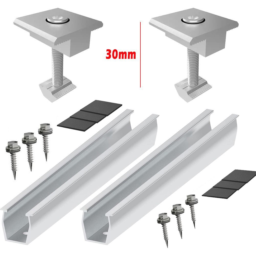 Solar Panel Rails Bracket Rails Roof PV Photovoltaic Set Solar Panel ...