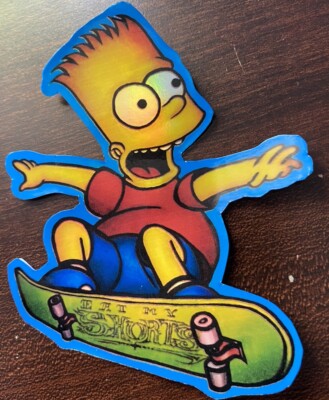 Bart Simpson Holographic Sticker 3”x4” Skateboard Vinyl Decal | eBay
