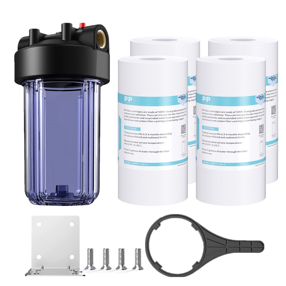 10 Inch Clear Whole House Water Filter Housing System 10" x4.5 ...