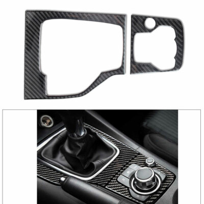 Carbon Fiber Inner Gear Shift Panel Frame Cover Trim For Mazda 3 Axela ...