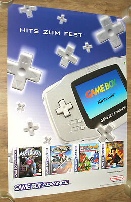 Nintendo GAME BOY Advance promo Poster 84x59cm Metroid Fusion Yoshi's ...