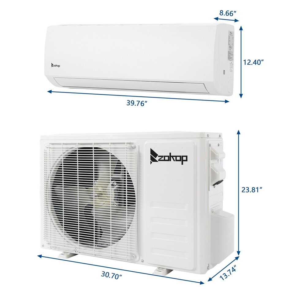 18000BTU Air Conditioner Mini Split AC Ductless With HEAT PUMP 19SEER ...