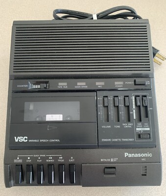 Panasonic, RR-830 Cassette Transcriber VSC Variable Speech Control ...