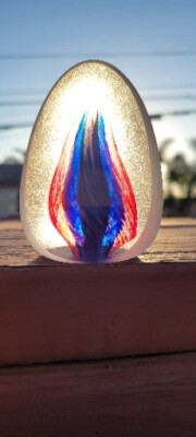 Peter Schiller Hand Blown Art Glass Paperweight SIGNED, AFroste Back ...