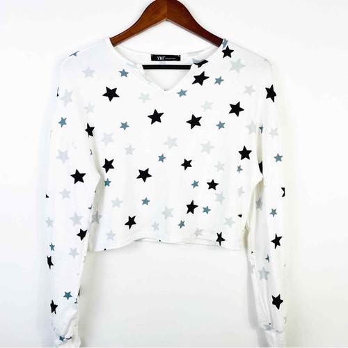 YMI COLLECTIONS White Stars Print Fleece Loungewear Top | eBay
