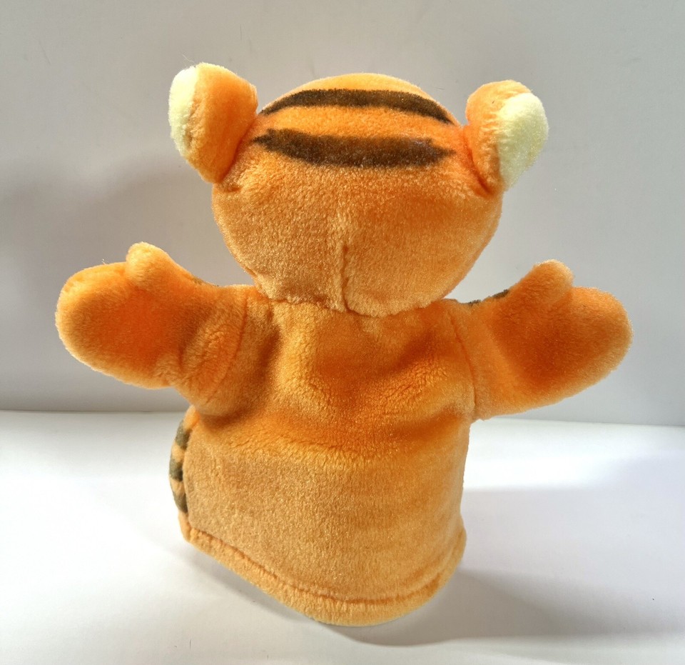 VINTAGE Mattel Disney 9" Tigger Plush Hand Puppet Winnie the Pooh Tiger ...