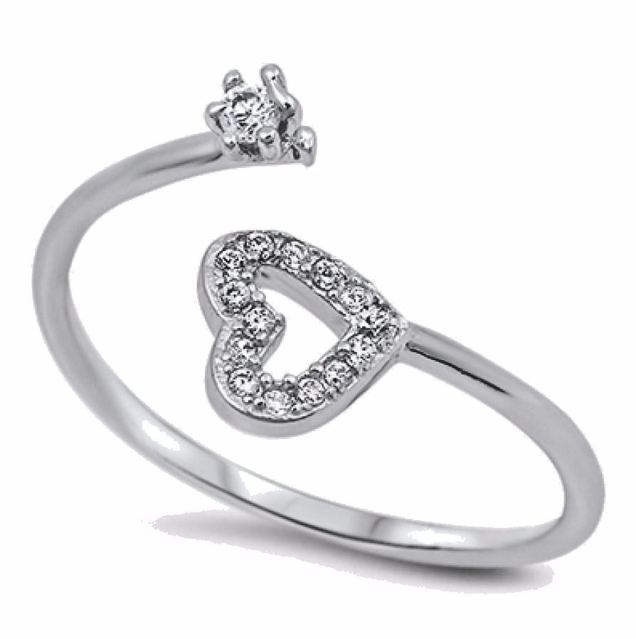 USA Seller Heart Ring Sterling Silver 925 Best Price Jewelry Gift ...