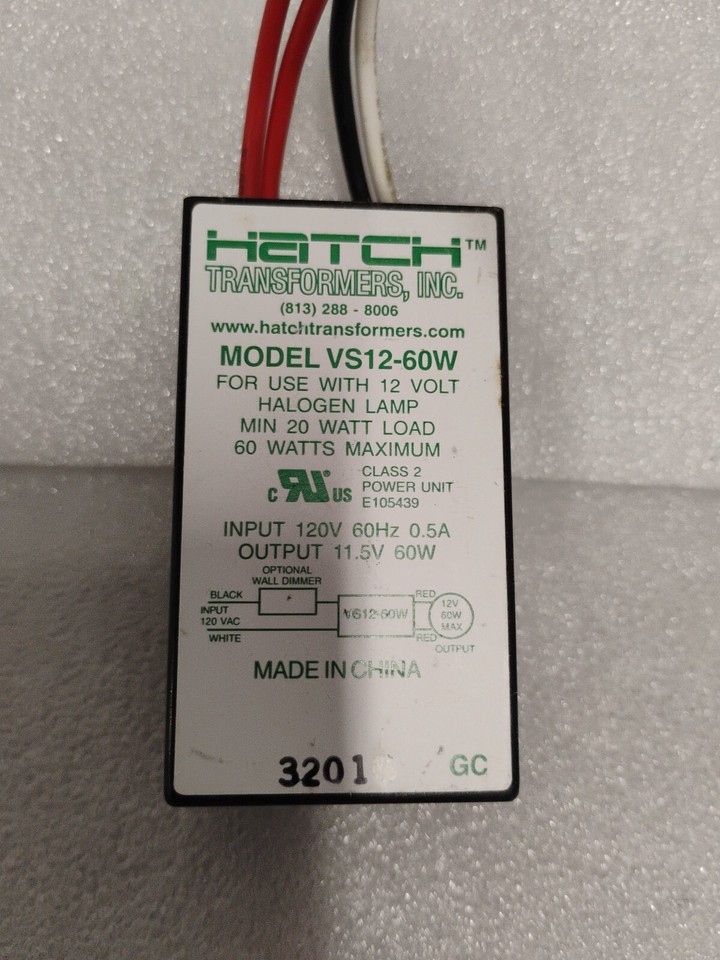 Hatch Transformers 1937WNW Hatch VS12-60W 60-Watt 120-Volt to 12-Volt ...