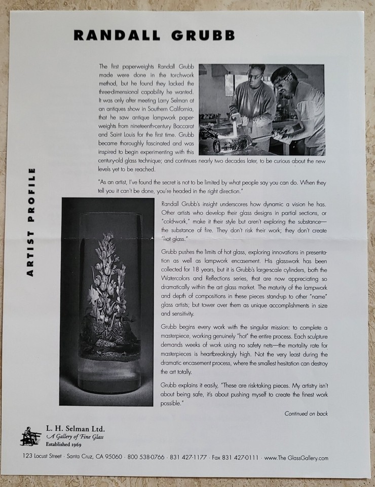Randall Grubb Glass Magnum Undersea Column Octopus starfish stingray ...