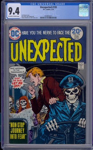 UNEXPECTED #155 CGC 9.4 SKELETON BUS DRIVER & PASSENGERS DC BRONZE ...