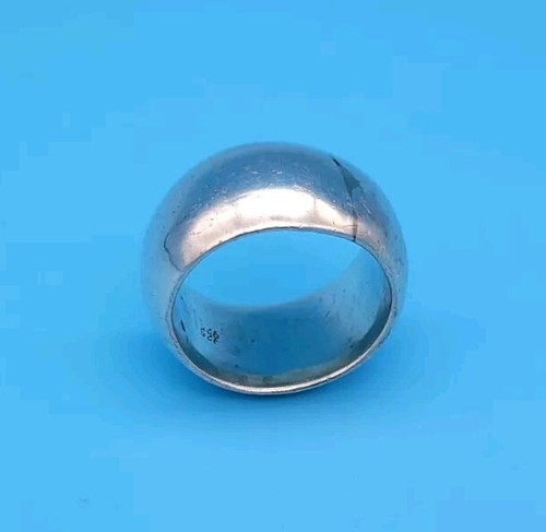 Antique Sterling silver 925 HEAVY engagement ring Plain Band SIZE 9 ...