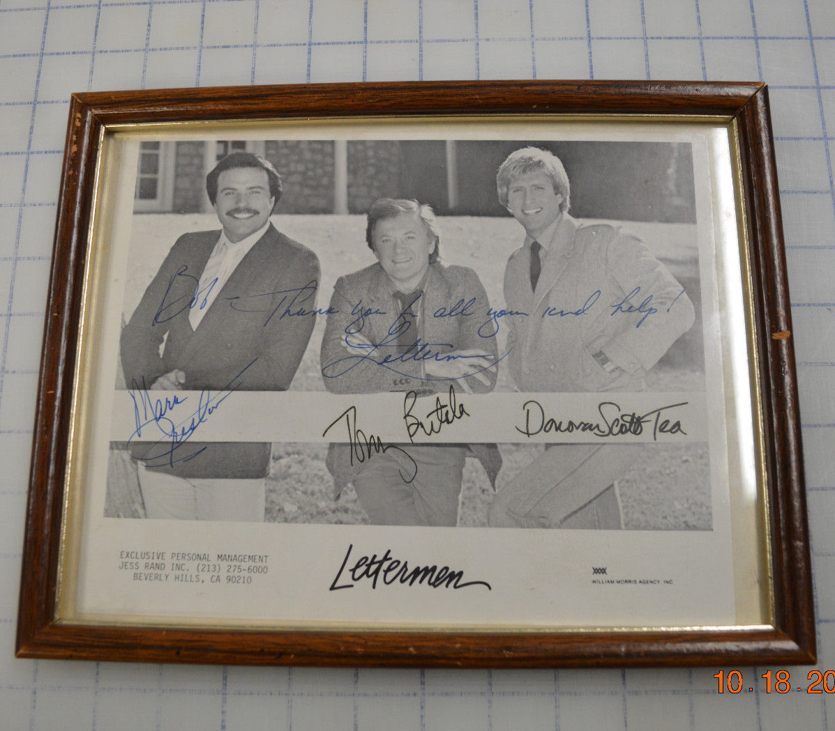 The Lettermen Autograph x 3 Signed Photo - Tony Butala Mark Preston ...
