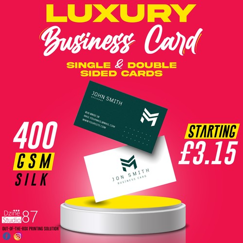 400gsm Custom Luxury Business Cards Printed Full Colour Single And ...