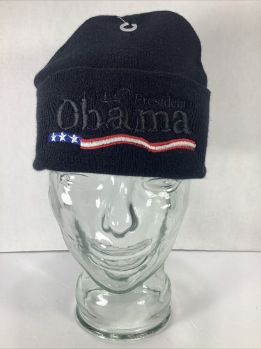 USA 44th President Obama Embroidered Knit Beanie Winter Hat~Black | eBay